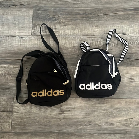 adidas | Bags | Adidas Black And White Backpack Gold And Black Adidas ...